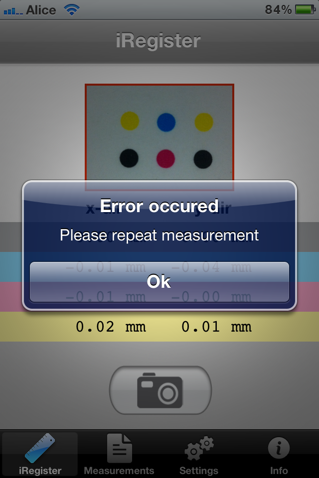 Error during measurement
